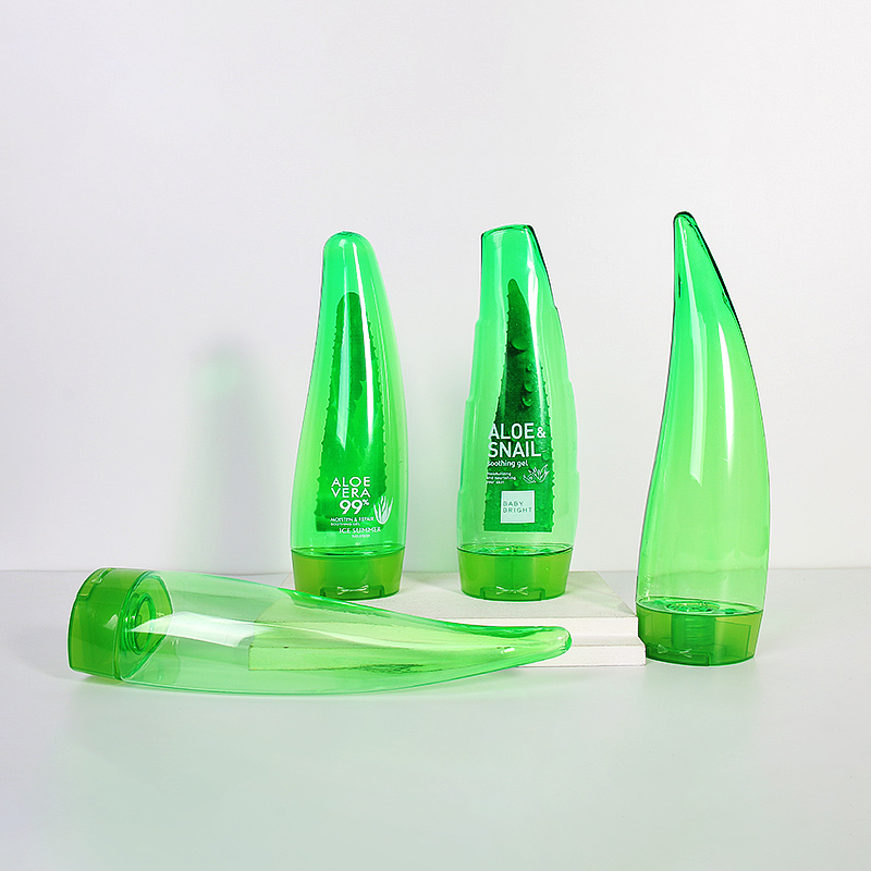 Wholesale Unique Shaped Green Empty Aloe Lotion Gel Plastic Bottles ...